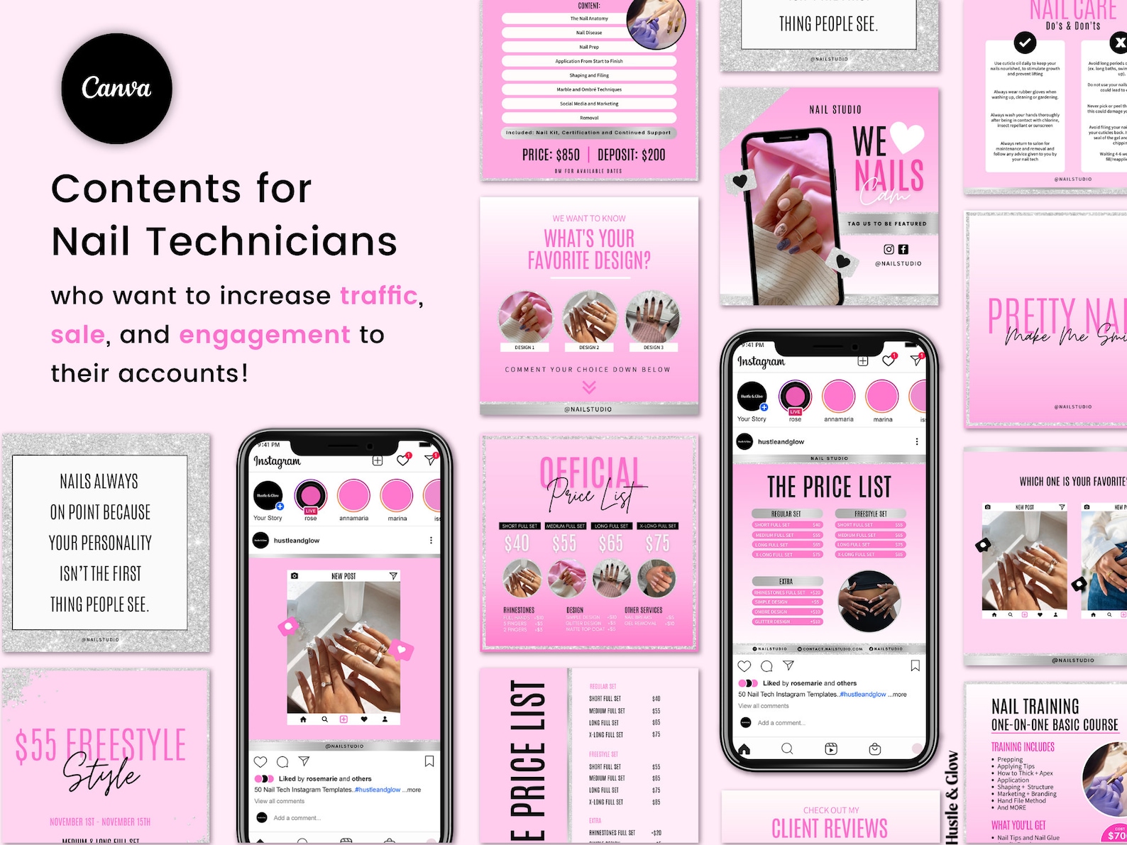 Nail Technician Instagram Posts Nail Tech Instagram - Etsy