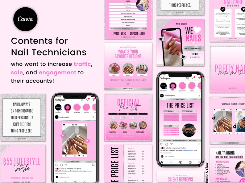 Nail Technician Instagram Posts Nail Tech Instagram - Etsy