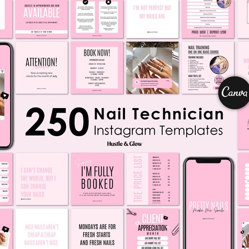 Nail Technician Instagram Posts Instagram Templates Canva - Etsy