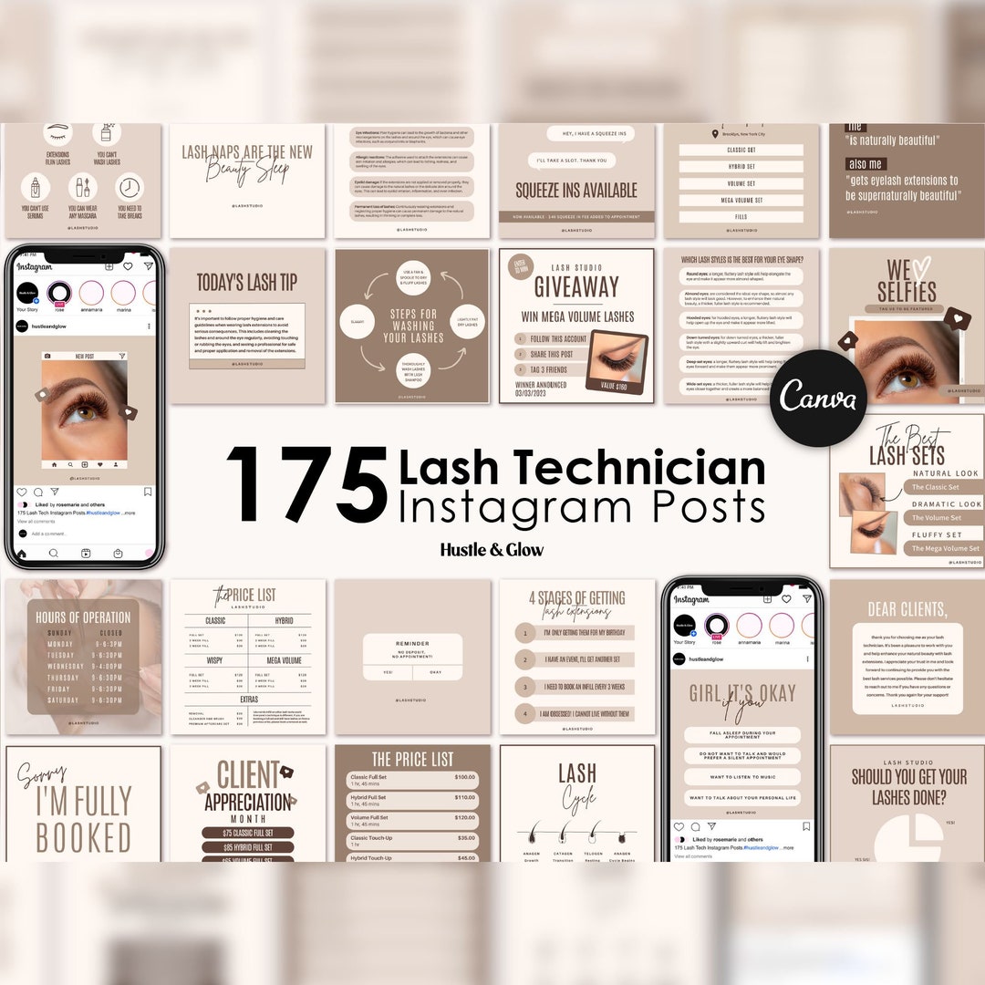 Lash Tech Instagram Posts, Lash Technician Posts, Canva Templates, Lash ...