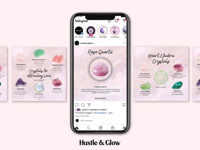 Crystals Instagram Templates Crystals Instagram Posts - Etsy