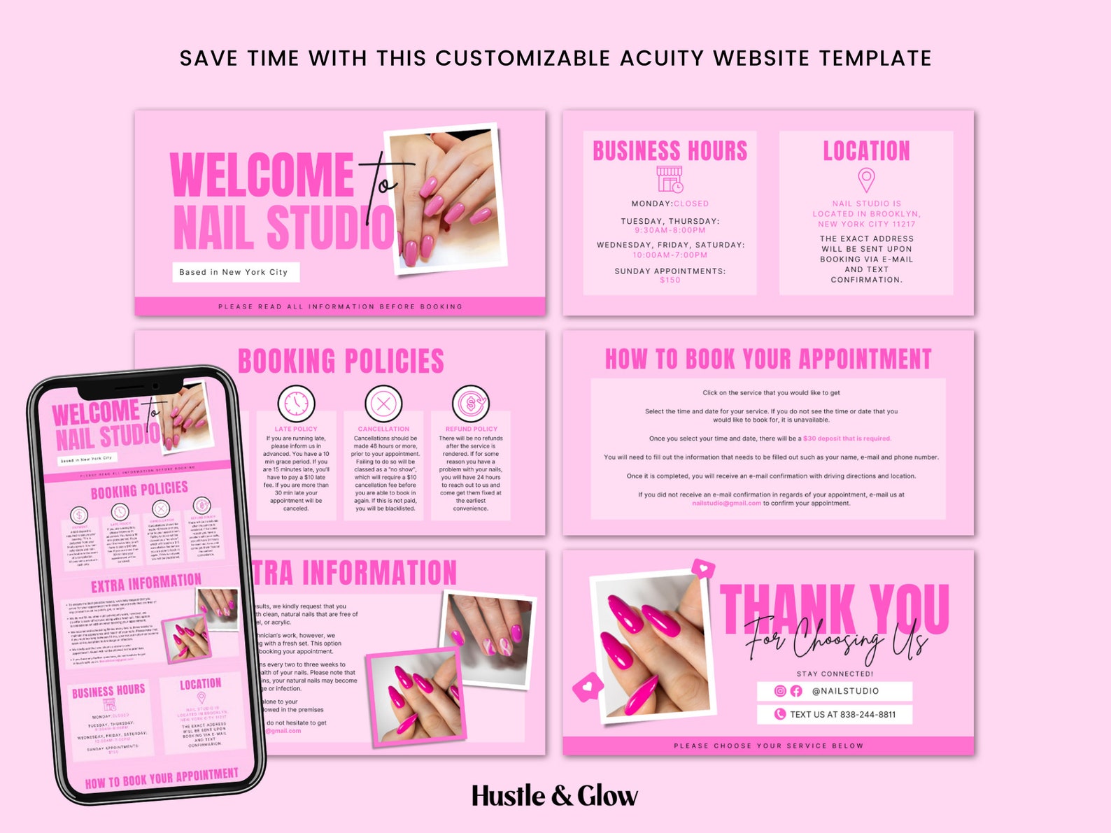 Acuity Scheduling Template for Nail Tech Nail Tech Acuity - Etsy
