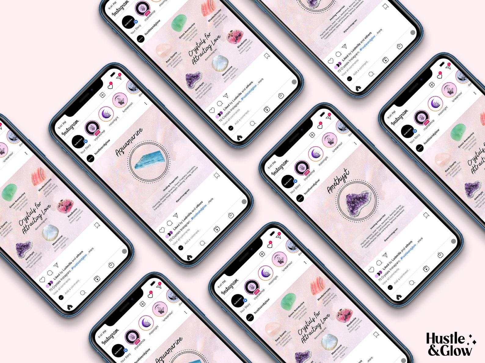 Crystals Instagram Templates Crystals Instagram Posts - Etsy