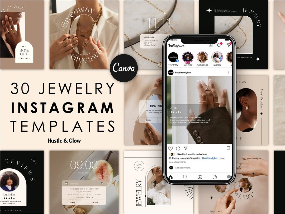 Jewelry Instagram Templates, Jewelry Instagram Posts, Jewelry Social ...