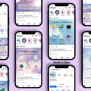 Crystals Instagram Templates, Crystals Instagram Posts, Crystal ...