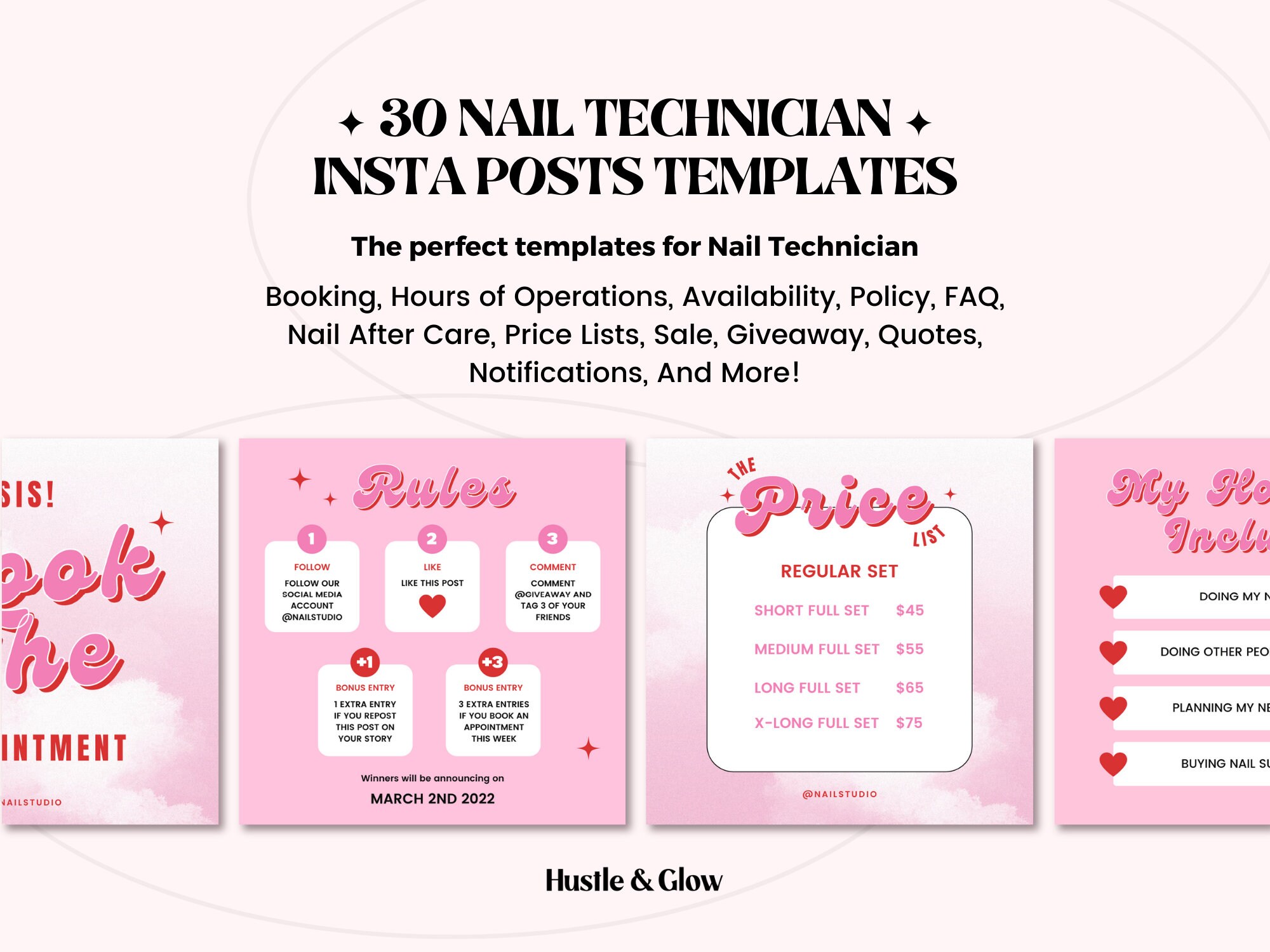 Nail Technician Instagram Posts Nail Tech Instagram | Etsy