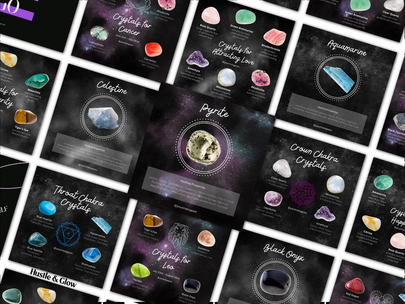 Crystals Instagram Templates Crystals Instagram Posts | Etsy
