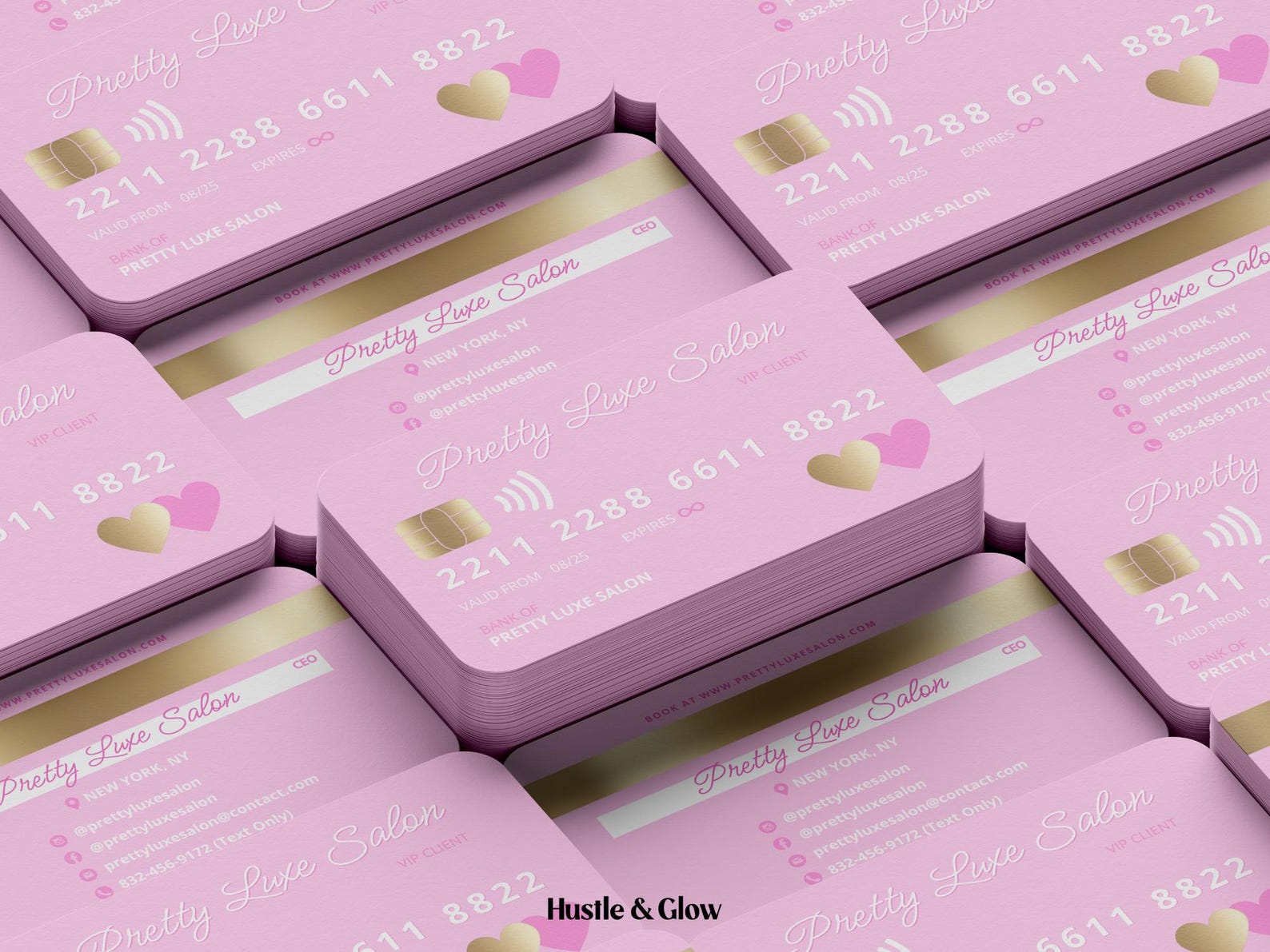 Pink Credit Card Business Template | Loyalty Card With QR Code - Etsy
