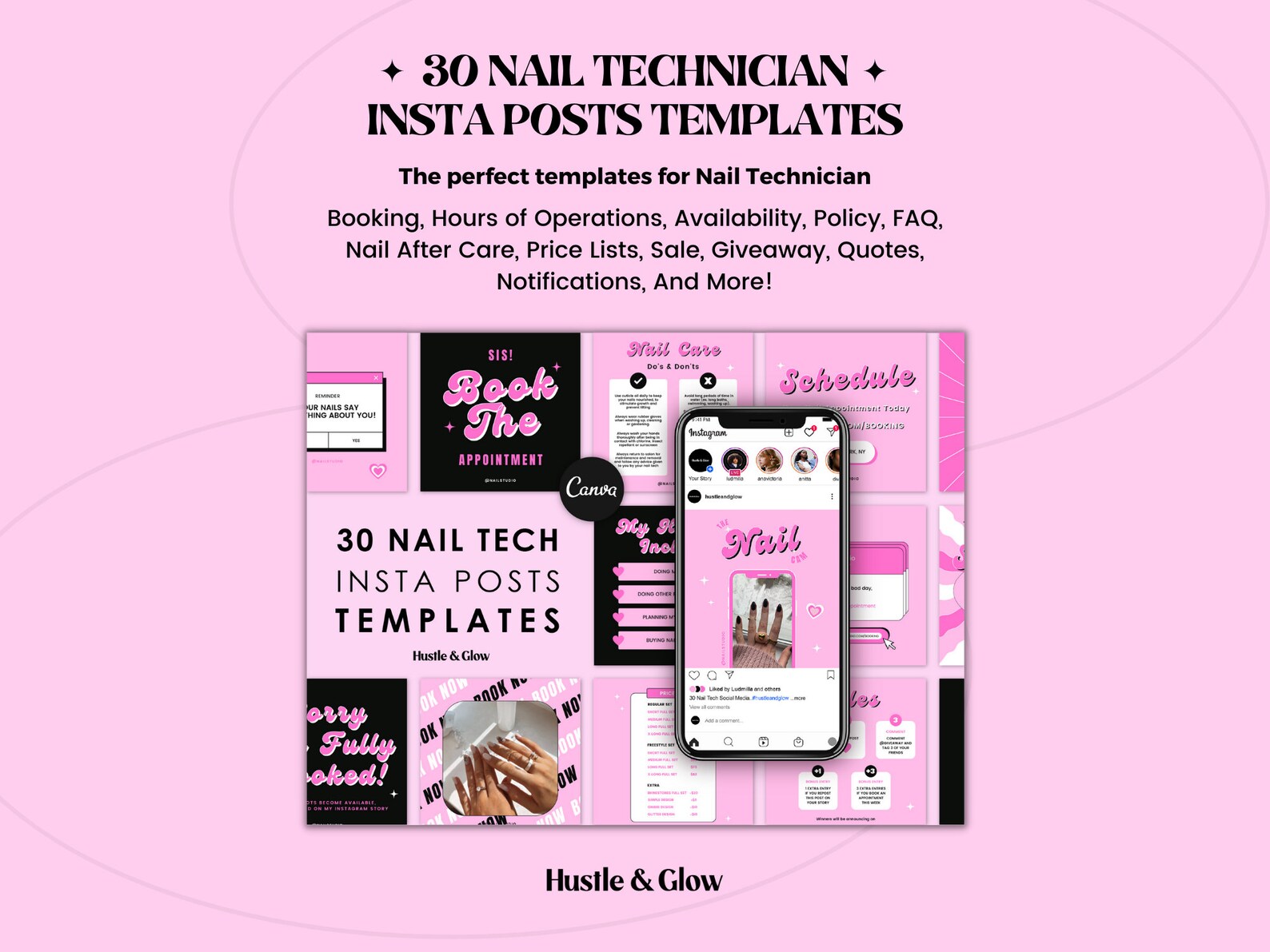 Nail Tech Branding Kit Nail Tech Instagram Template Nail - Etsy