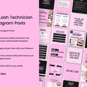 Lash Tech Instagram Posts, Lash Technician Posts, Canva Templates, Lash ...
