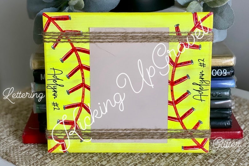 Softball Picture Frame/holder, Farmhouse Style, Coaches Gift, Team Gift ...