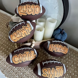 Personalized Hand-painted Mini Footballs - Custom Name Sports Gifts ...