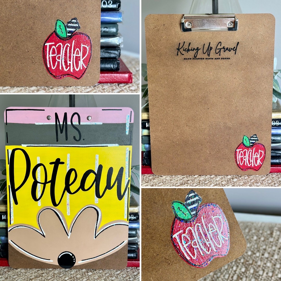 Teacher Clipboard, Hand Painted Clipboard, Personalized Clipboard ...