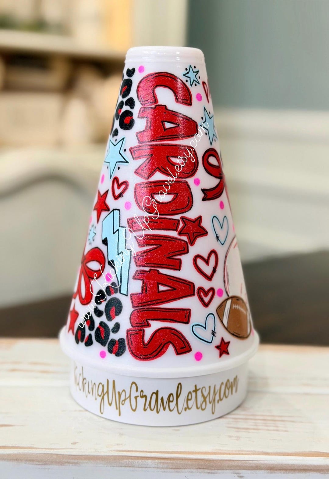 Custom Hand Painted Cheer Megaphone – Personalized Spirit Gift for ...