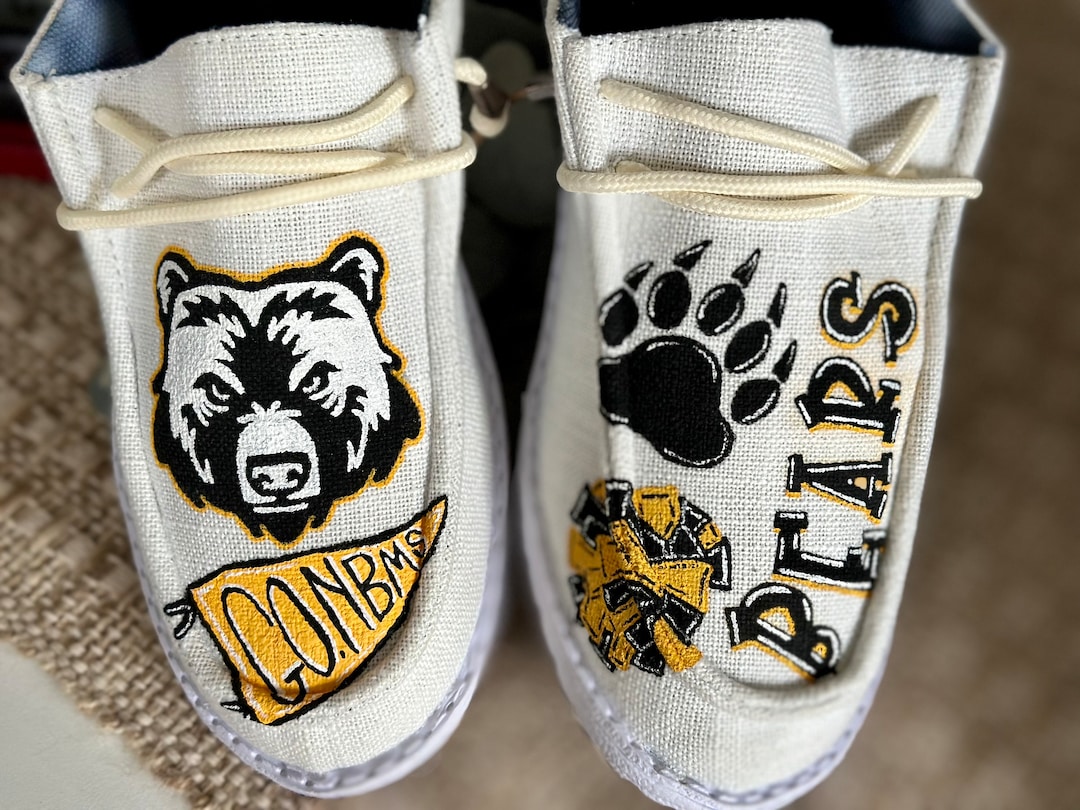 Hand Painted Team Shoes, Personalized, Custom, Canvas Shoes, Hey Dudes ...