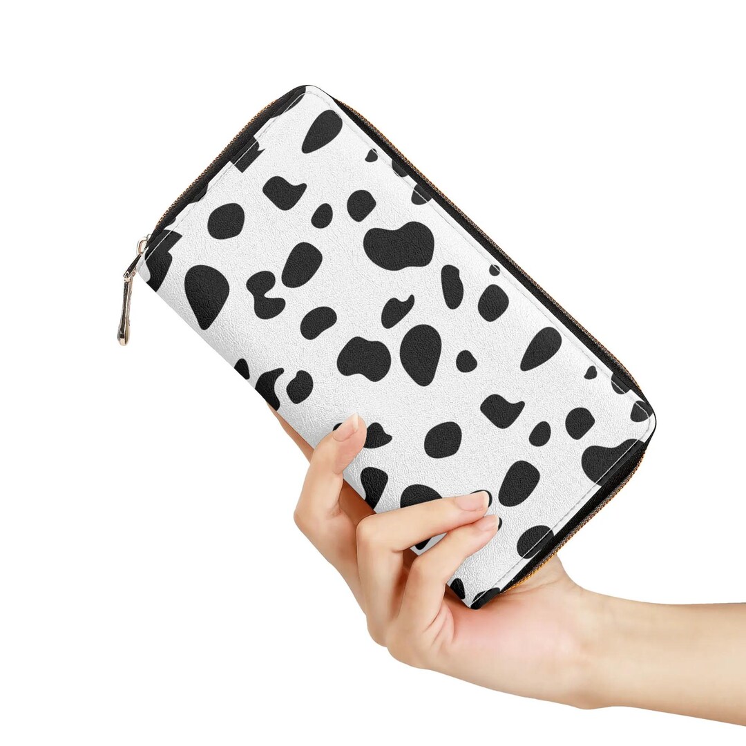 Dalmatian Spots Faux Leather Zipper Wallet Dog Inspired Pattern Women's ...