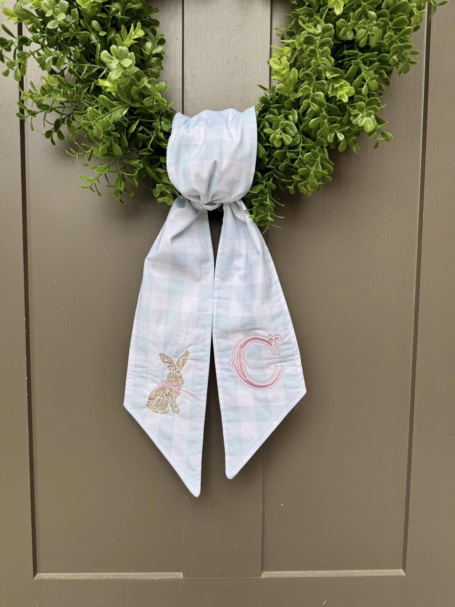 Spring Wreath Sash, Easter Wreath Sash, Custom Wreath Sash, Front Door ...