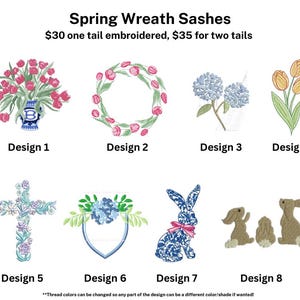 Spring Wreath Sash, Easter Wreath Sash, Custom Wreath Sash, Front Door ...