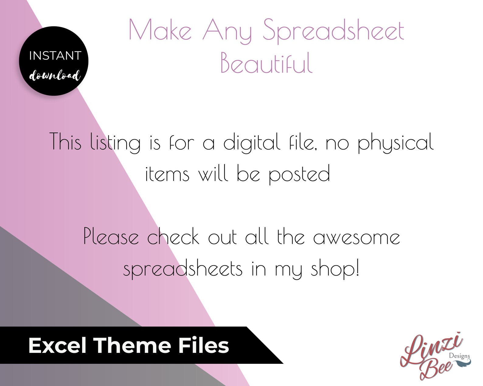 Excel Theme File for Beautiful Spreadsheets, Excel Pretty Colors, Pink ...