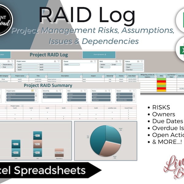 Excel Template Project Management - Etsy
