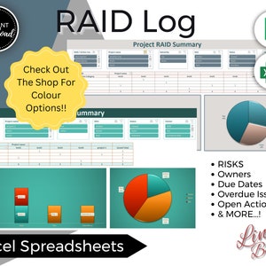 Project Management RAID Log: Risk, Issue, Action Tracker (excel ...