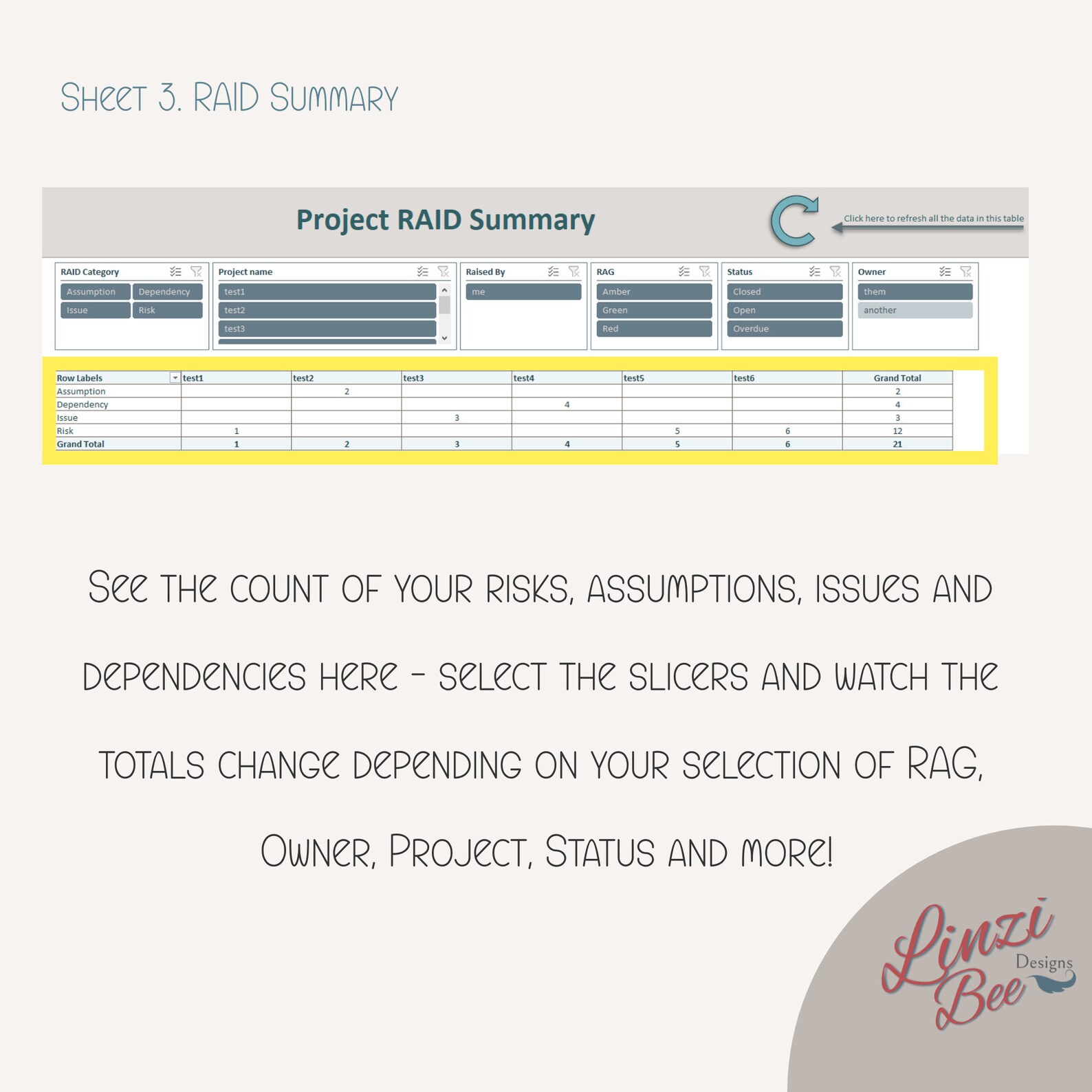 Project Management Risk Tracker, Actions Log, RAID Log, RACI, PMO ...