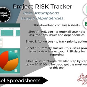 Project Management Raid Log, Risk Tracker, Actions Log, RACI, PMO ...
