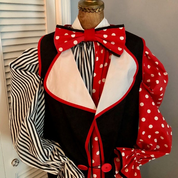 Black and Red Clown Costume - Etsy