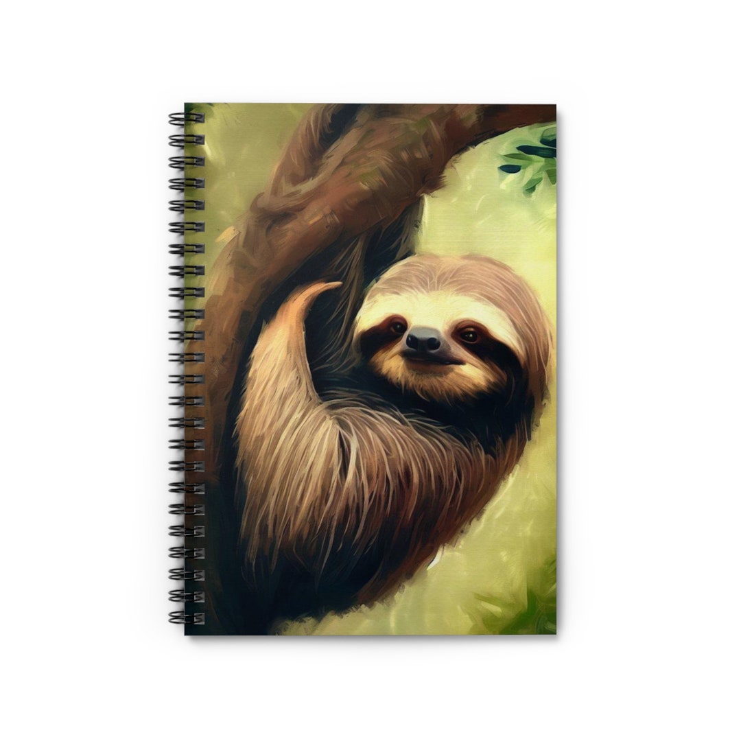 Sloth Spiral Notebook, Ruled Line Pages, Cute Stationary, Dream Journal ...