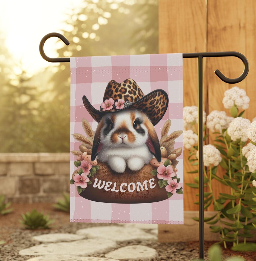 Garden Flag, Cute Bunny Lawn Flag, Spring Decor, Cute House Flag ...