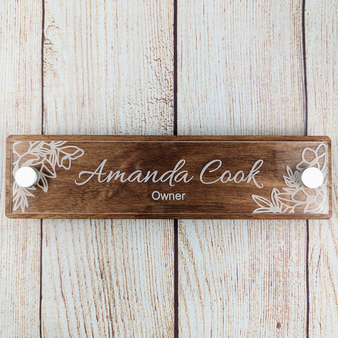 Floral Name Plate - Door Name Plaque - Etsy