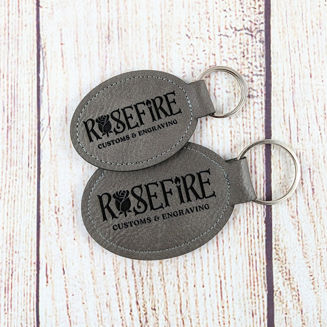 Oval Logo Keychain BULK Custom Leatherette Keychains - Etsy