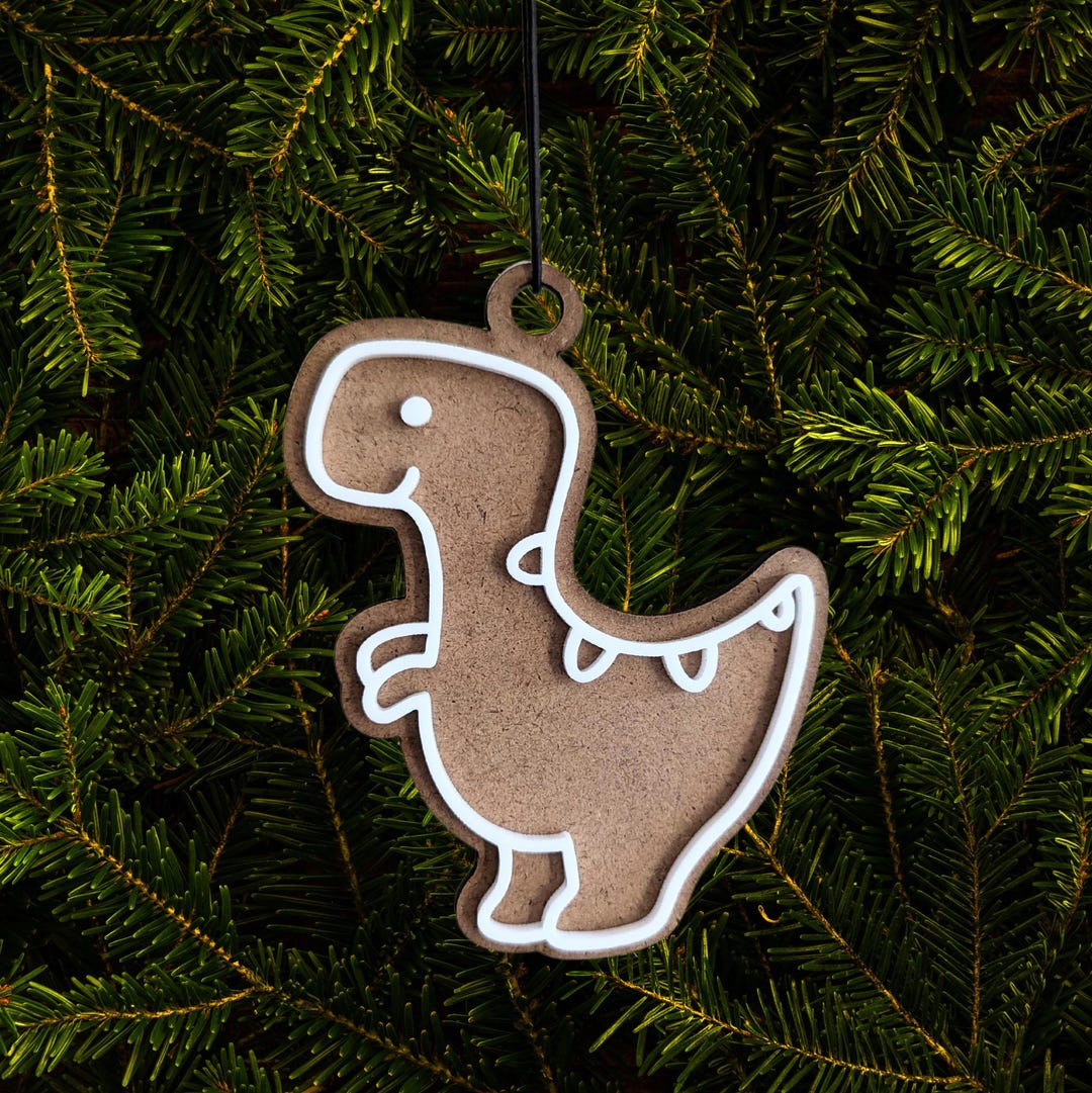 T-rex Gingerbread Cookie Dinosaur Ornament - Etsy