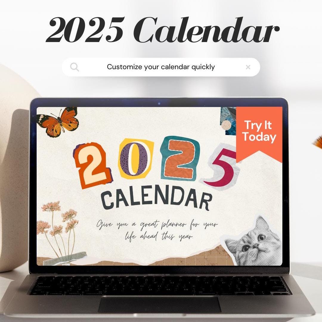 2025 Custom Canva Calendar Template | Customize on Canva | Digital ...