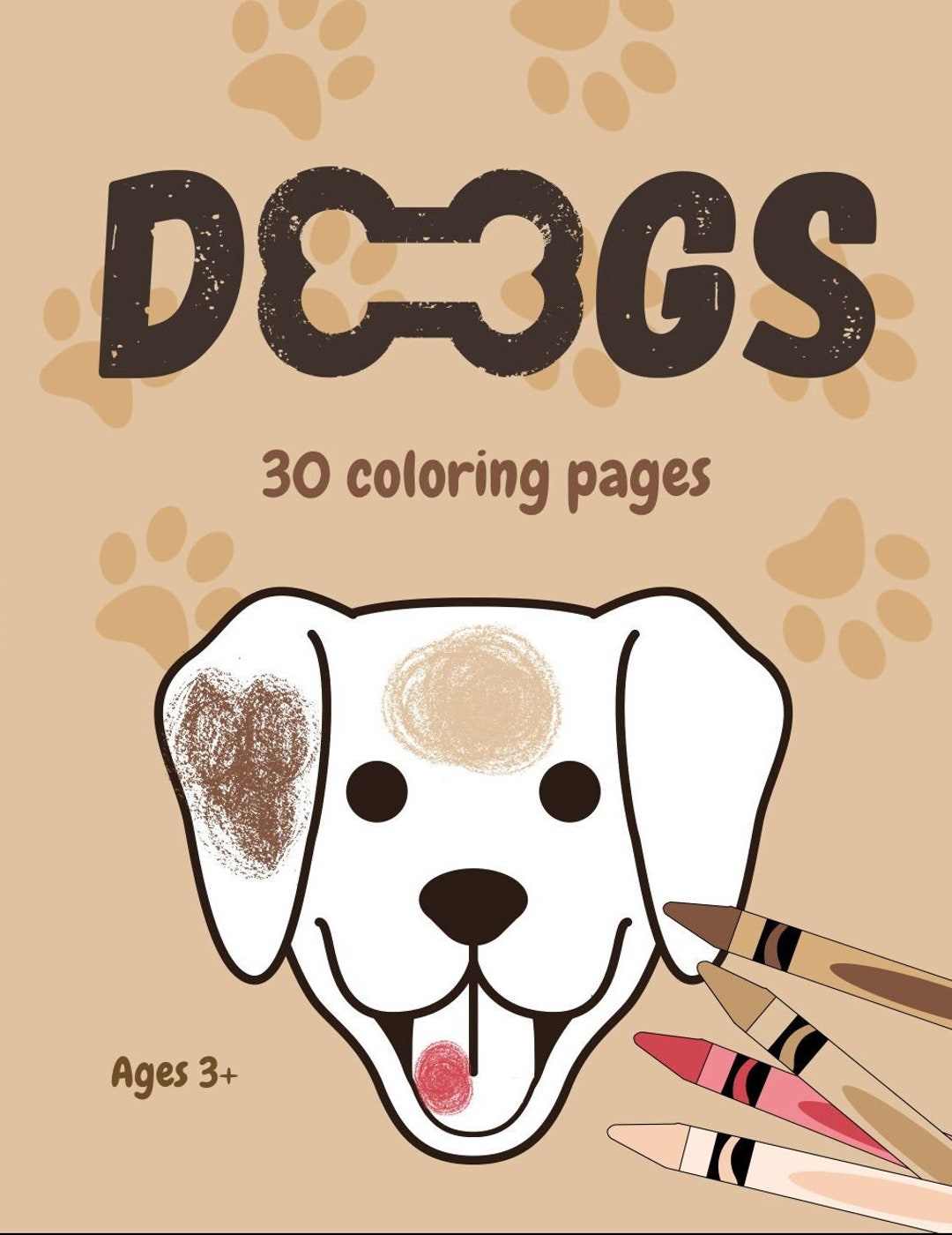Dogs: 30 Coloring Pages - Etsy