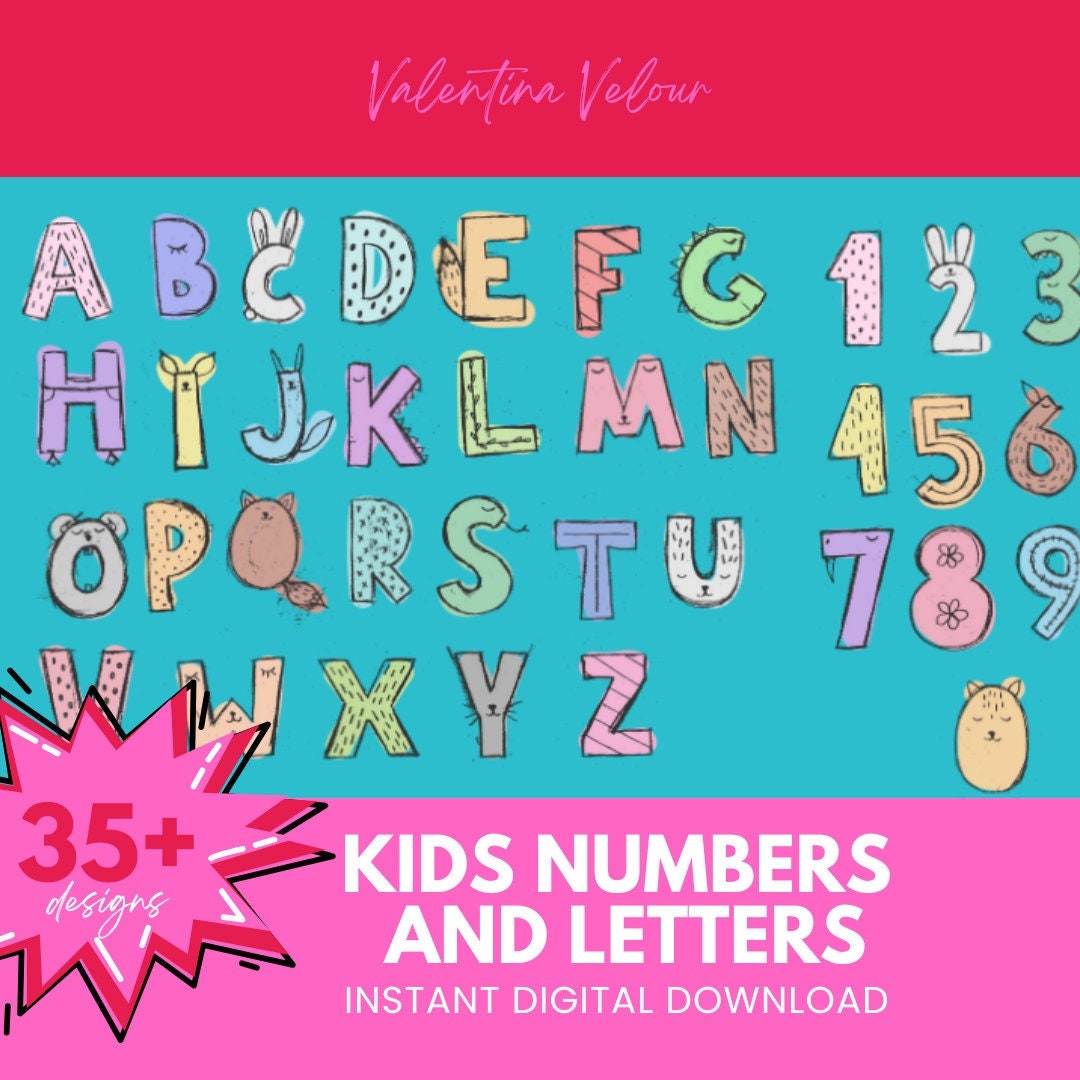 35+ CHILDRENS ALPHABET and Numbers - SVG File Bundle • Download Svg ...