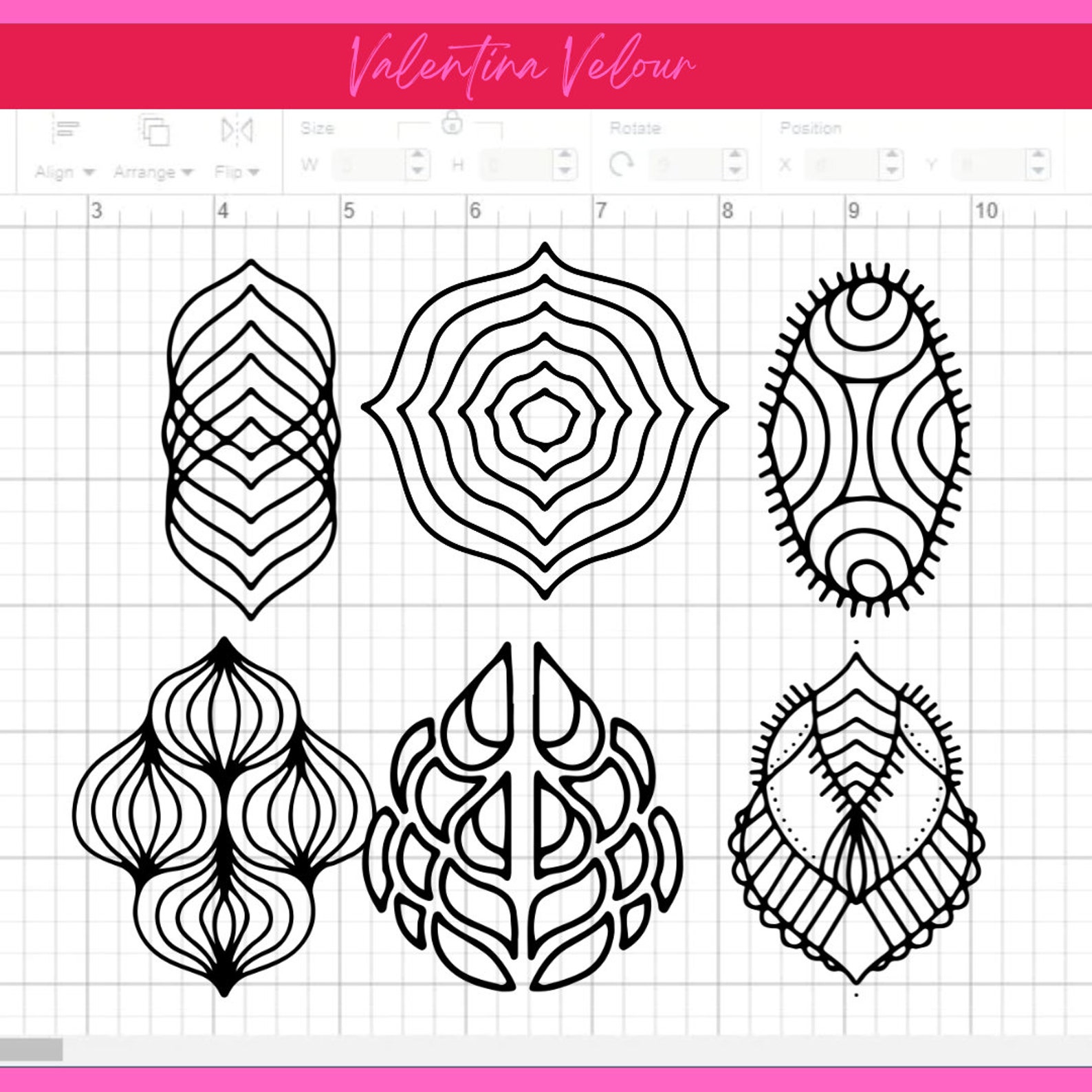 50 MANDALA Line Tattoo Geometric SVG Graphics SVG File Bundle Download ...
