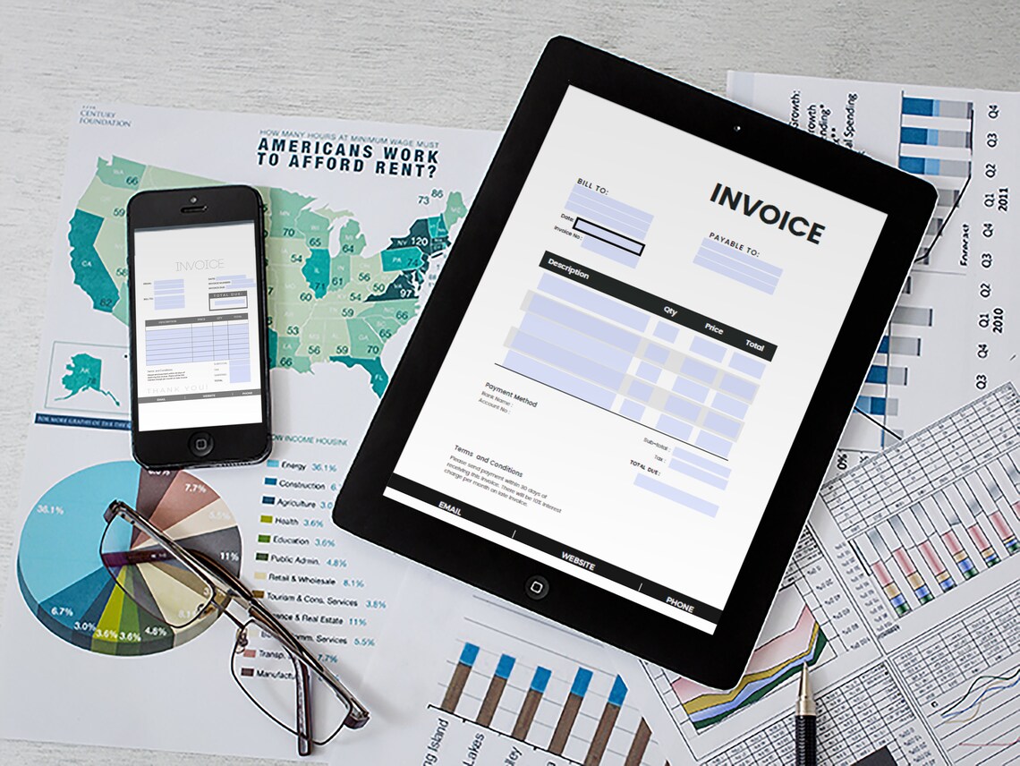 Business Invoice Template - 3 Options - Instant Download - Customizable ...