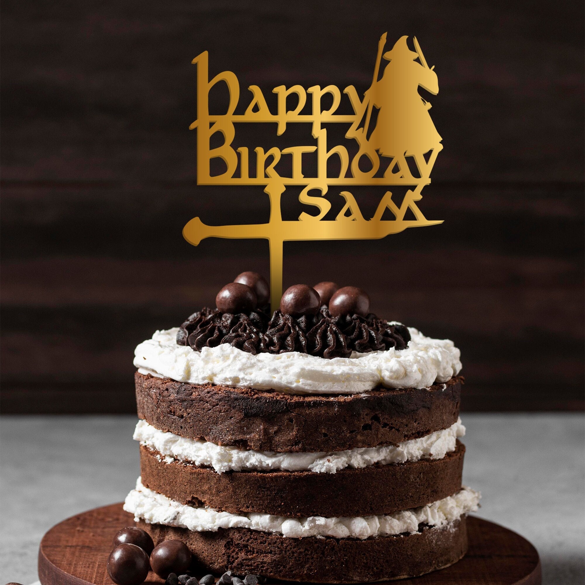 Lord of the Rings Themed Cake Topper, Cake Topper for LOTR Fans, Happy ...