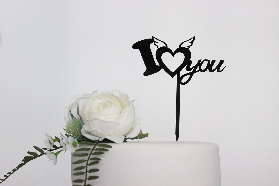I Love You Cake Topper: Plexi Wedding Anniversary Decoration - Etsy