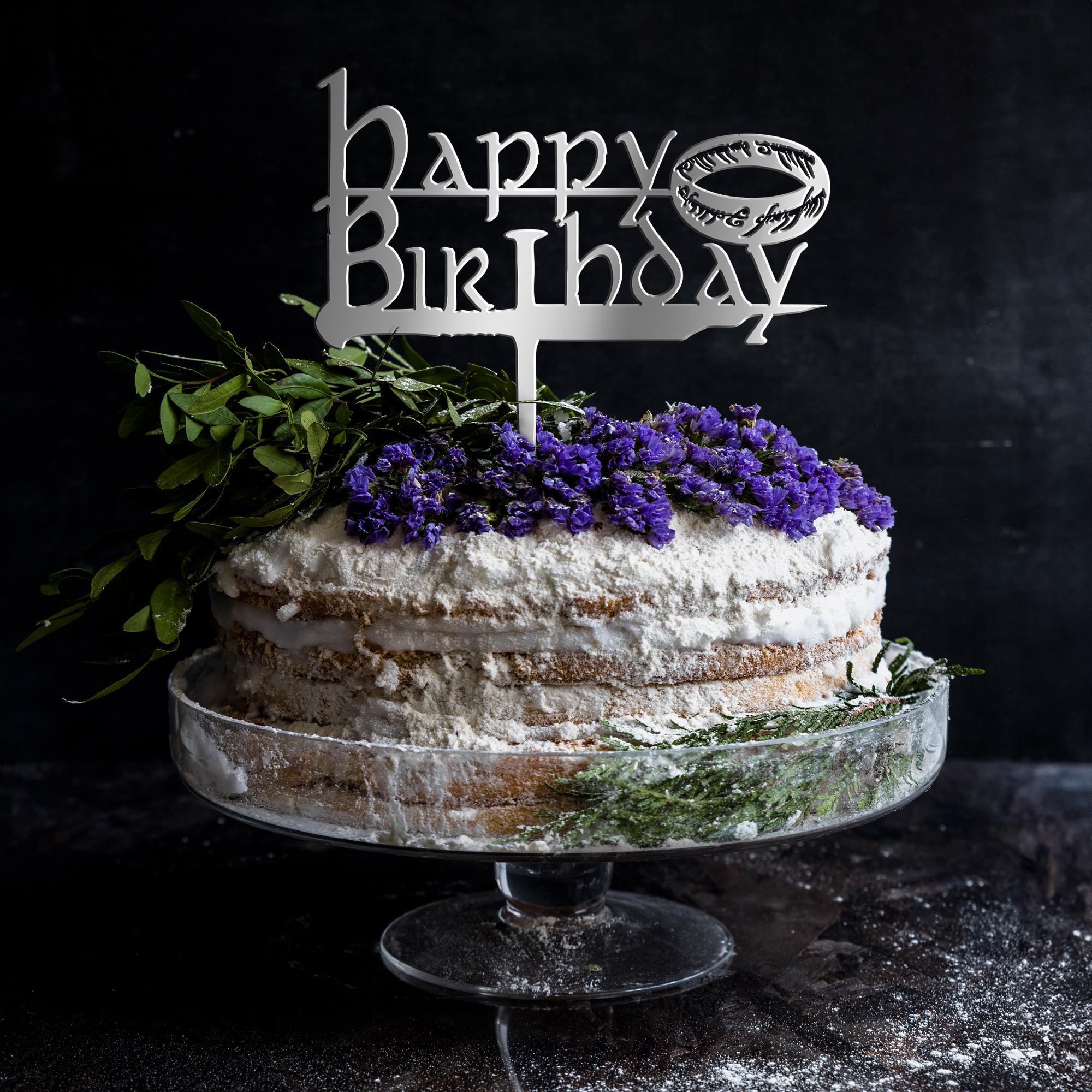Lord of the Rings Themed Cake Topper, Cake Topper for LOTR Fans, Happy ...