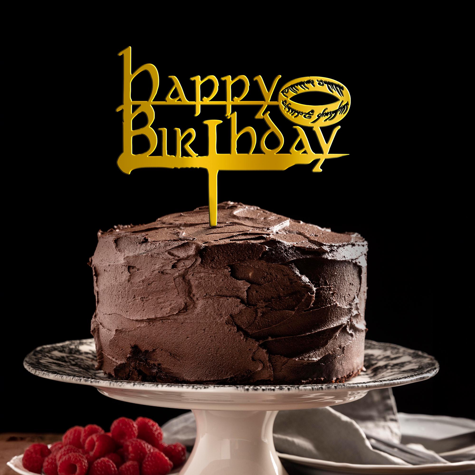 Lord of the Rings Themed Cake Topper, Cake Topper for LOTR Fans, Happy ...