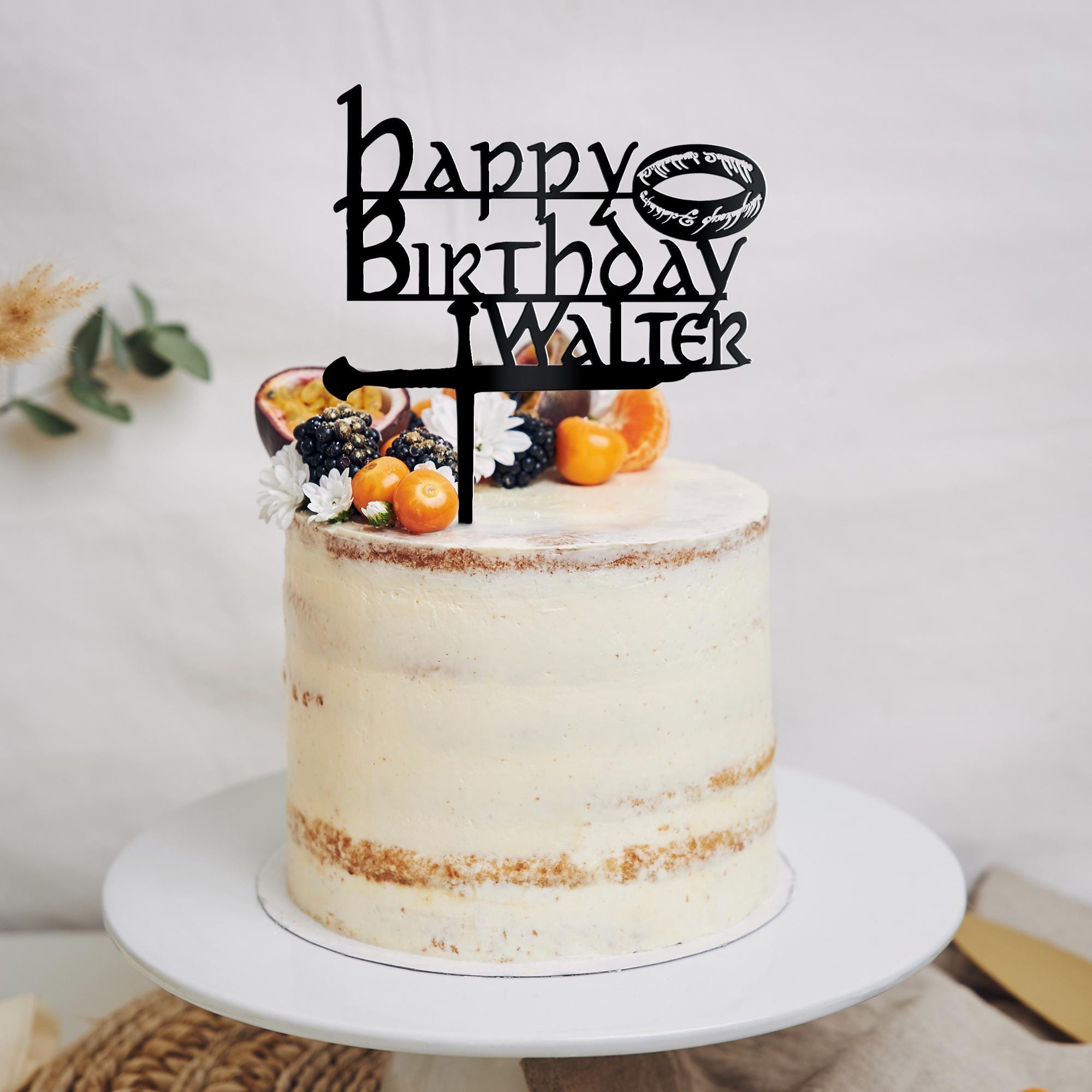Lord of the Rings Themed Cake Topper, Cake Topper for LOTR Fans, Happy ...