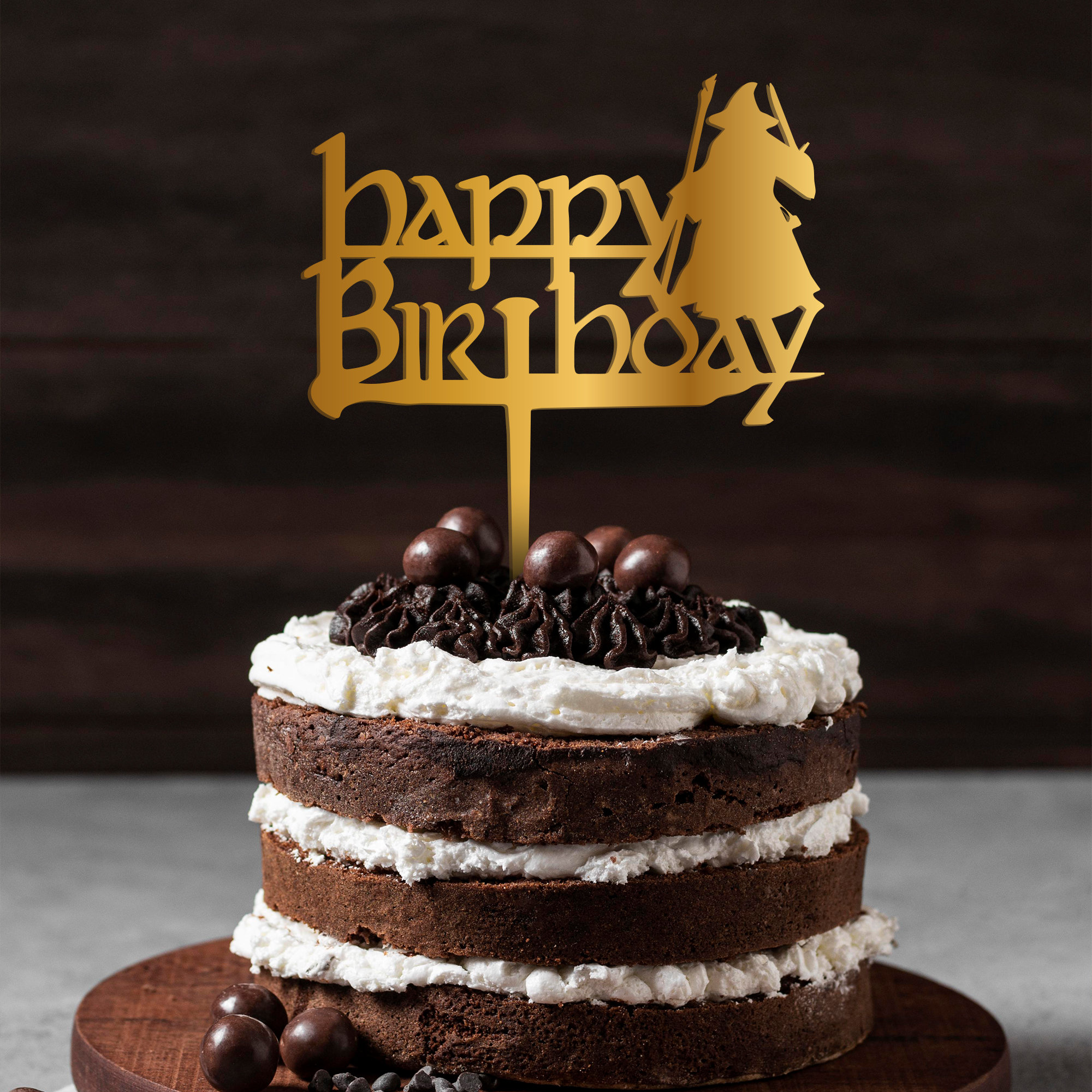 Lord of the Rings Themed Cake Topper, Cake Topper for LOTR Fans, Happy ...