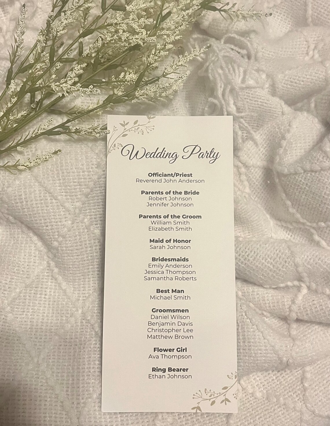 Wedding Program Template, Floral Wedding Program Template, Wedding ...