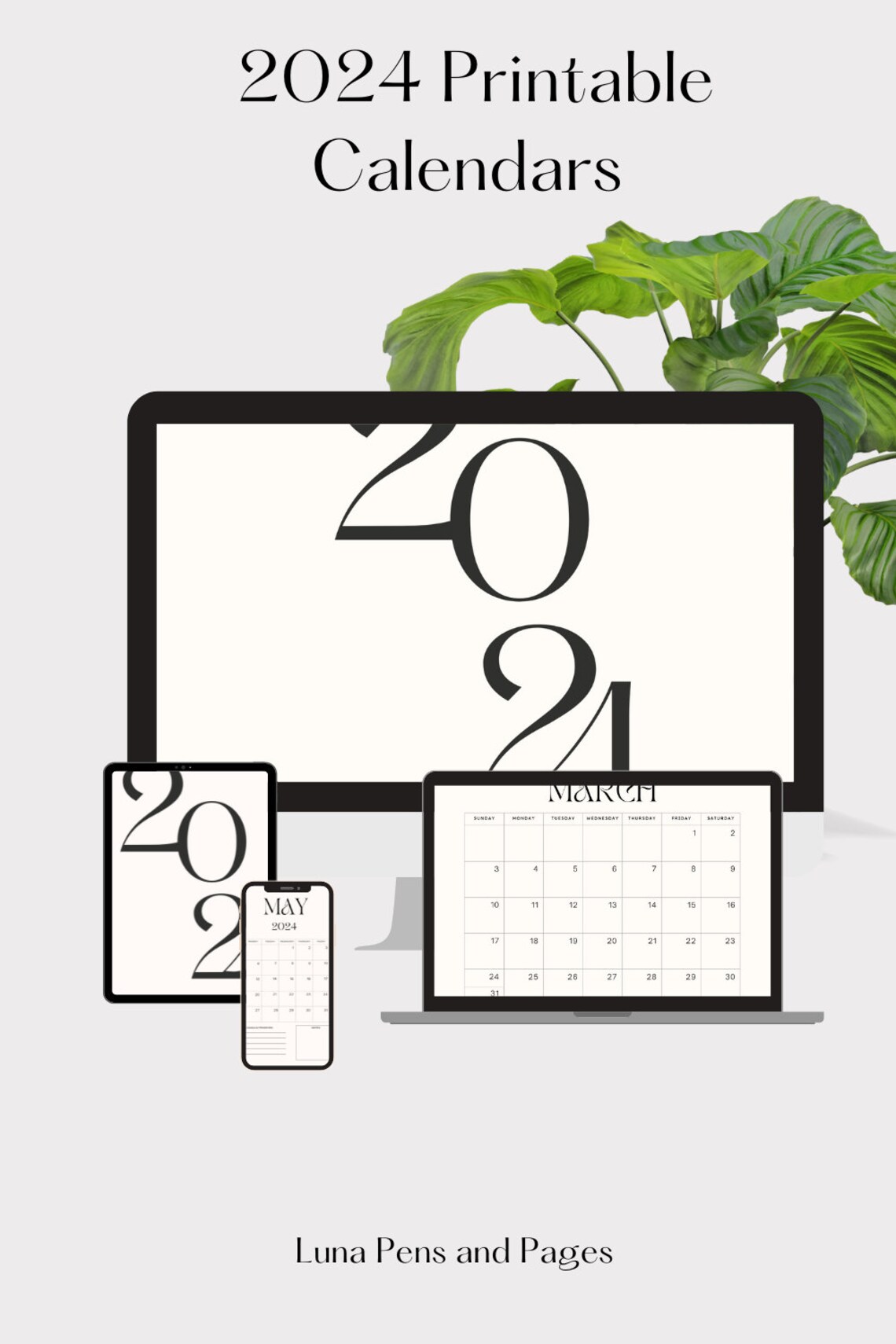 2024 Printable Calendars 2024 Planner Portrait and Landscape A4 Print ...