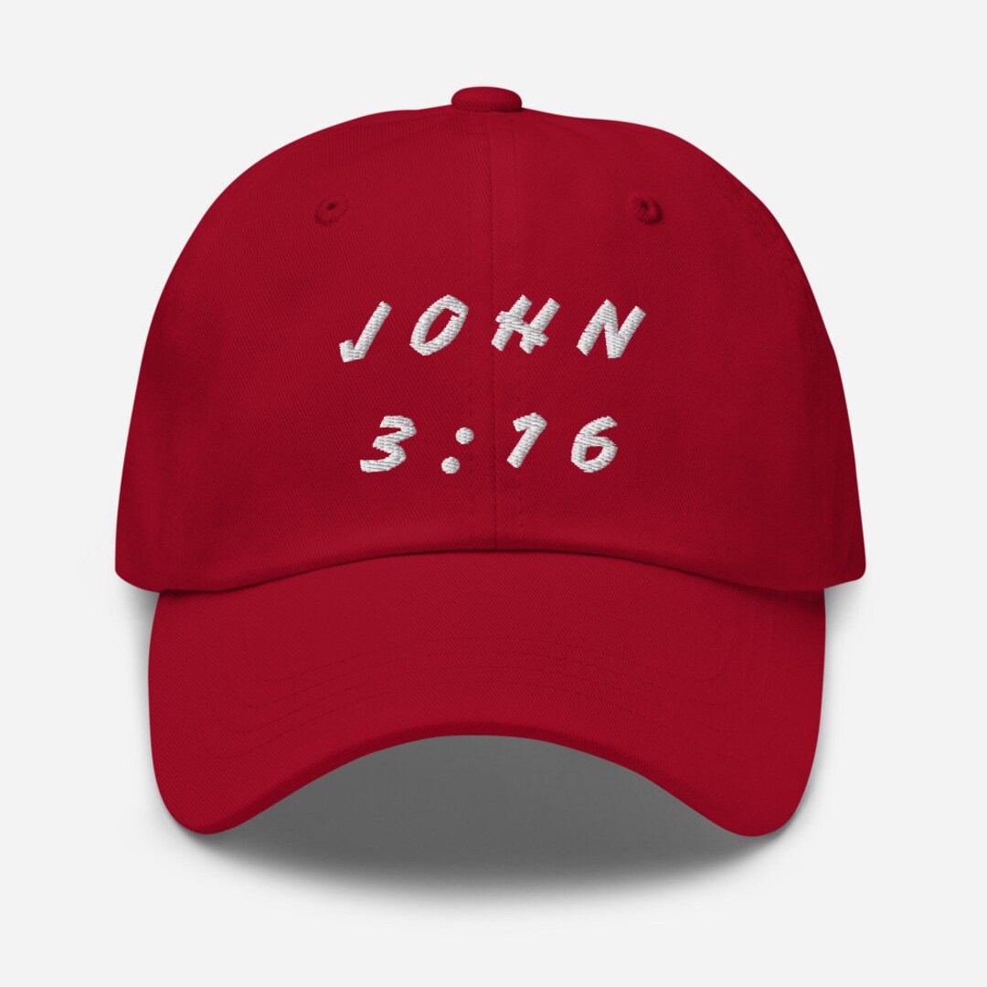 Bible Verse Hats, John 3:16, New Testament Bible Verses Embroidered on ...