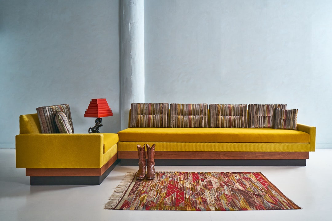 CUSTOM Adrian Pearsall Style Wood Base and Side Table Platform Sofa - Etsy