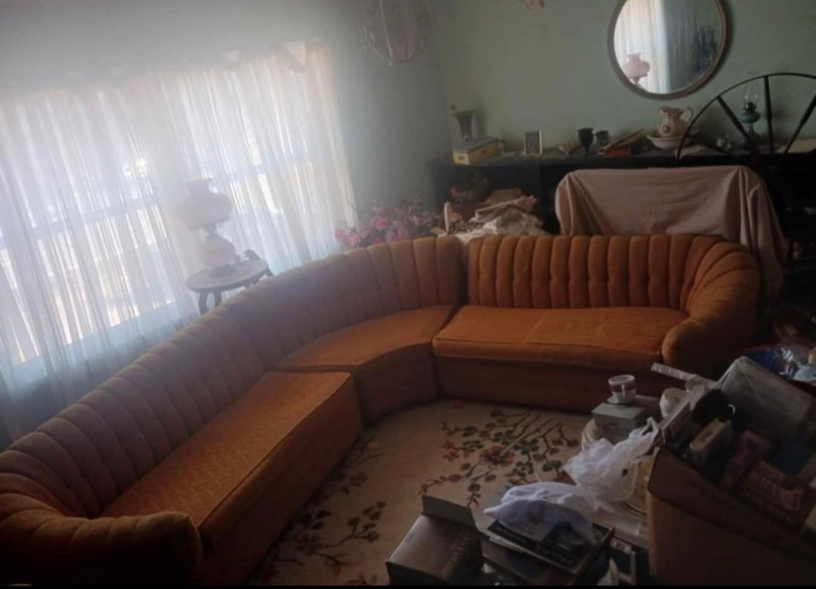 CUSTOM 1950s Lilac Blue Velvet Daisy 3 Piece Sectional - Etsy