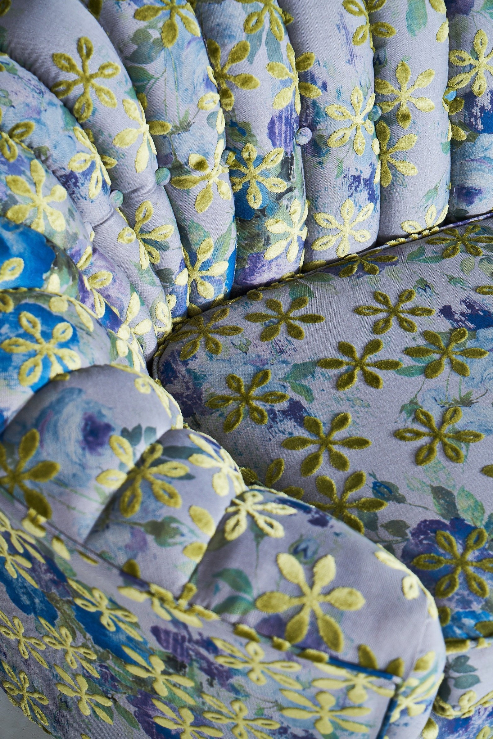 CUSTOM 1950’s Lilac Blue Velvet Daisy 3 Piece Sectional - Etsy